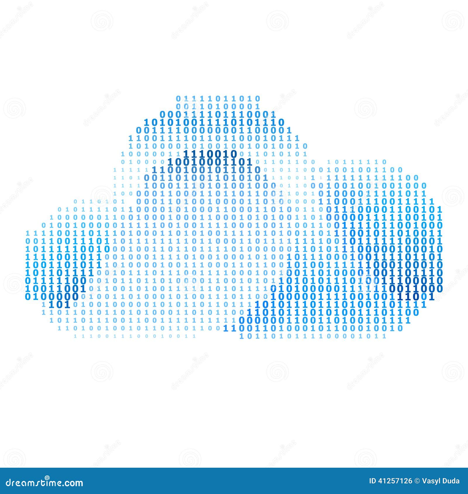 Blue Cloud with Binary Code Stock Illustration - Illustration of ...