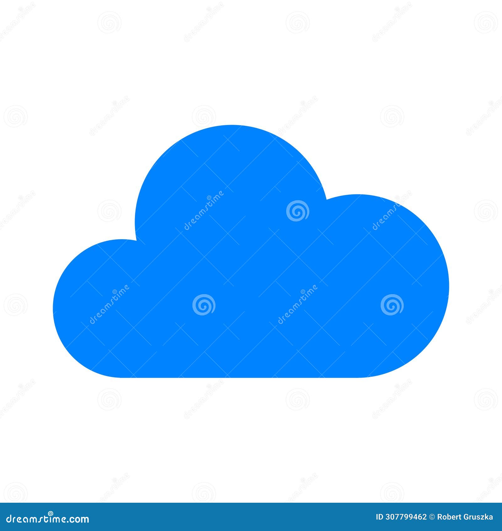 Blue cloud stock vector. Illustration of clouds, cloudy - 307799462