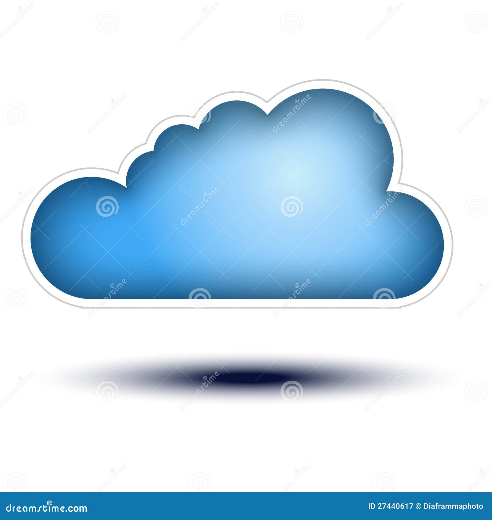Blue Cloud Button Concept on White Background Stock Vector ...