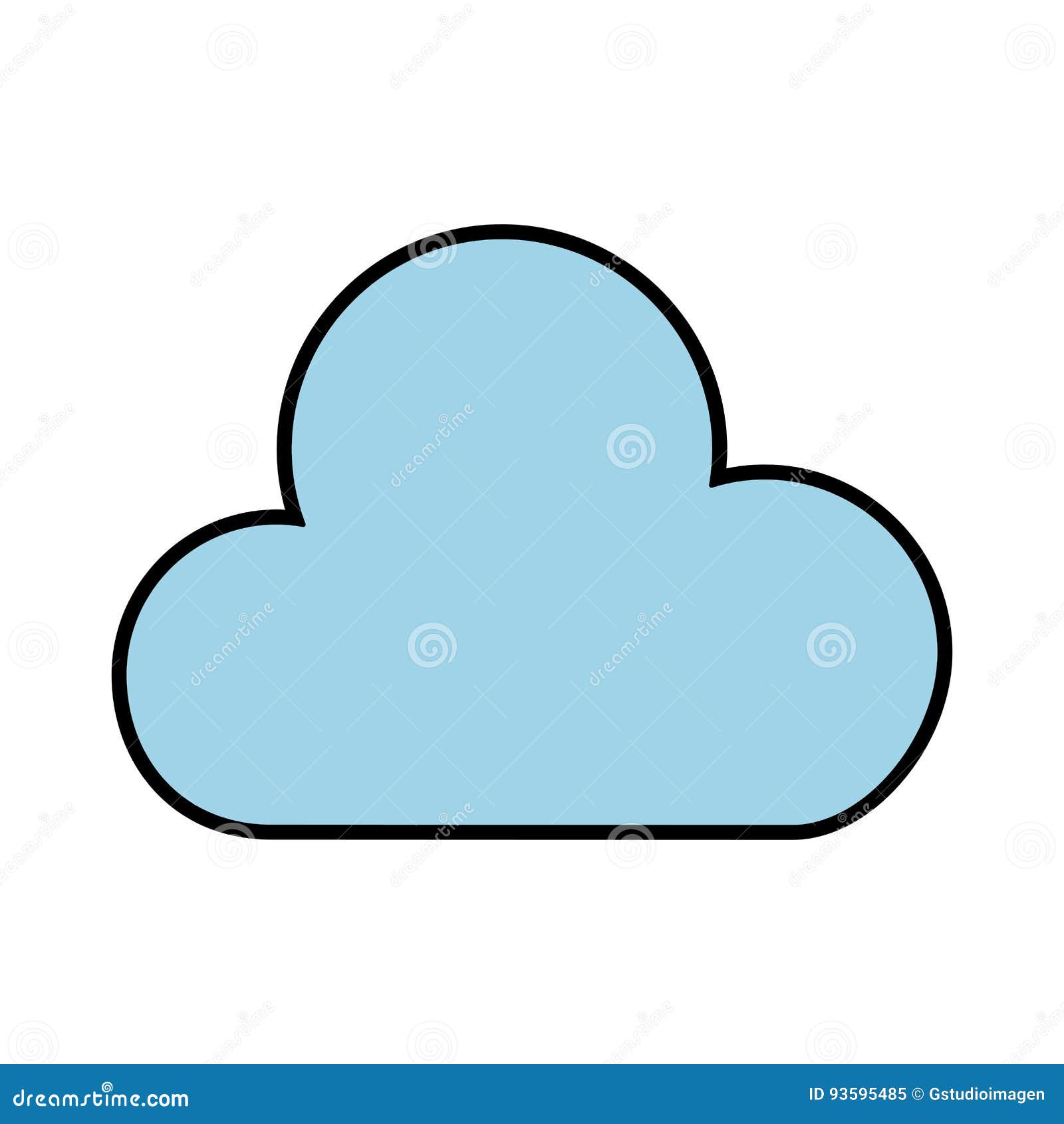 Blue cloud cartoon stock vector. Illustration of high - 93595485