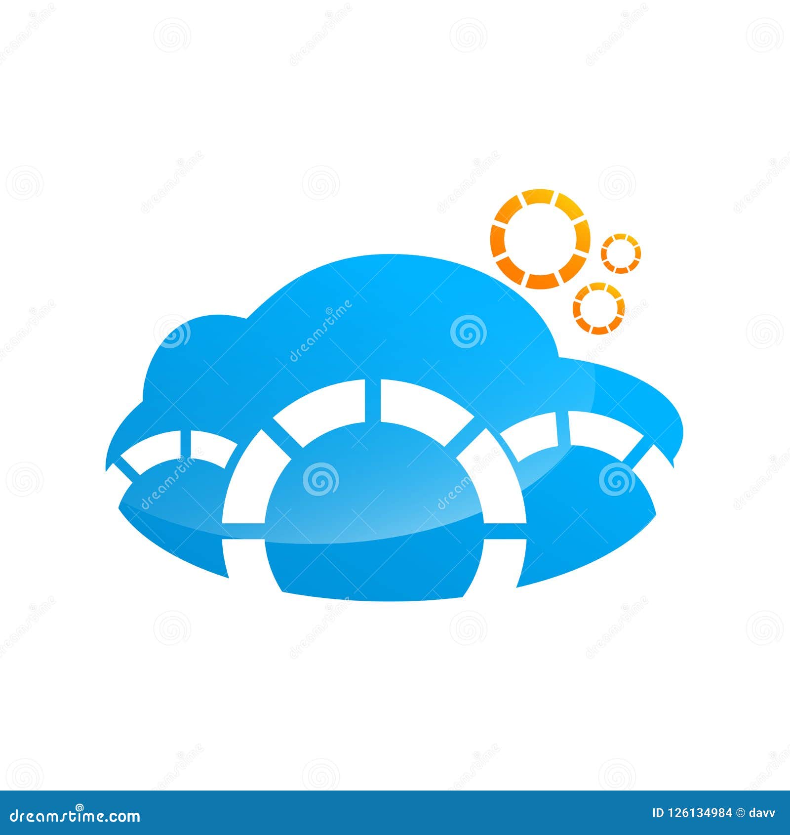 Blue CLoud Data Management Vector Logo Illustration Vector Design Stock ...