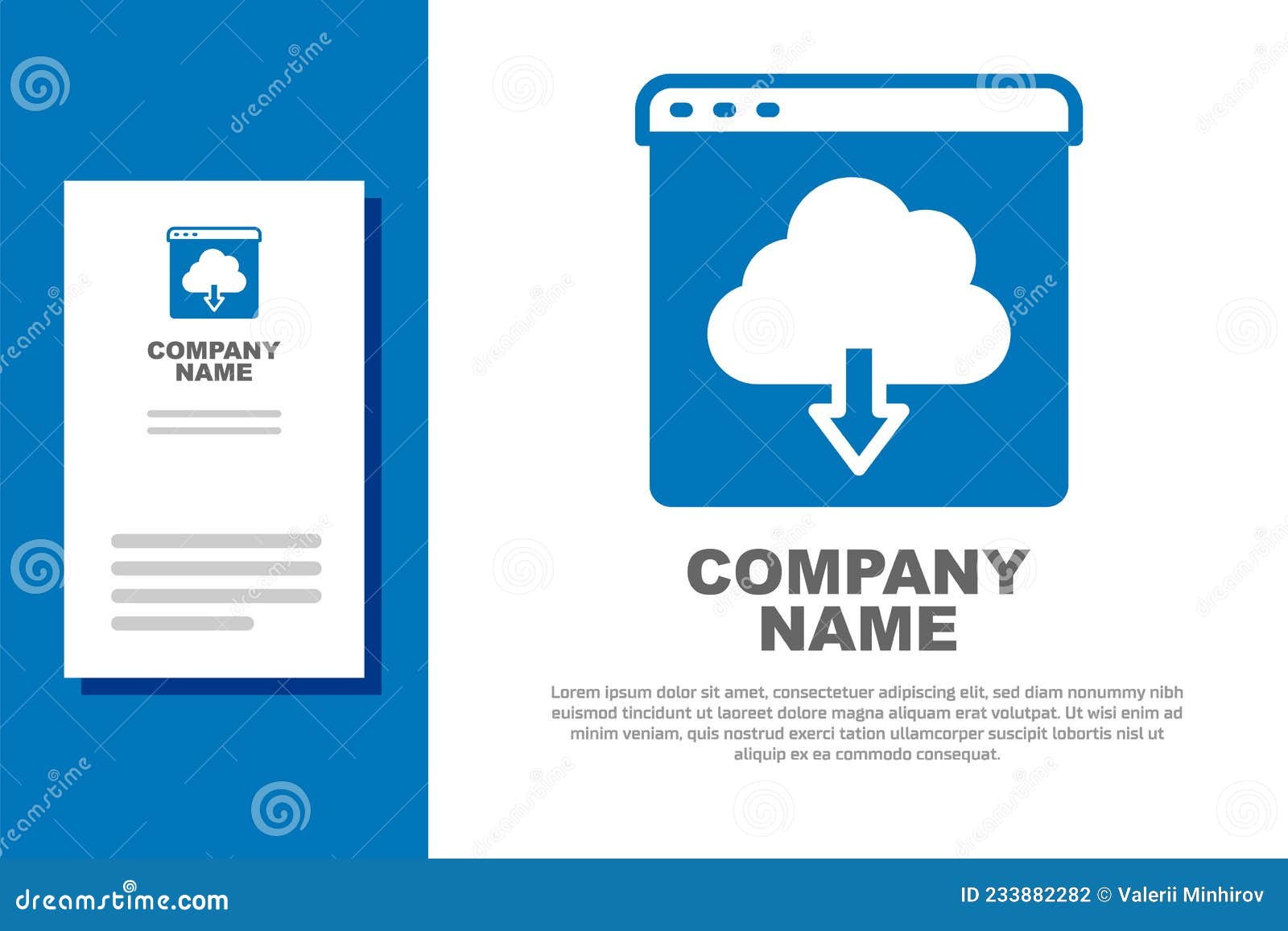 Blue Cloud Download Icon Isolated on White Background. Logo Design ...