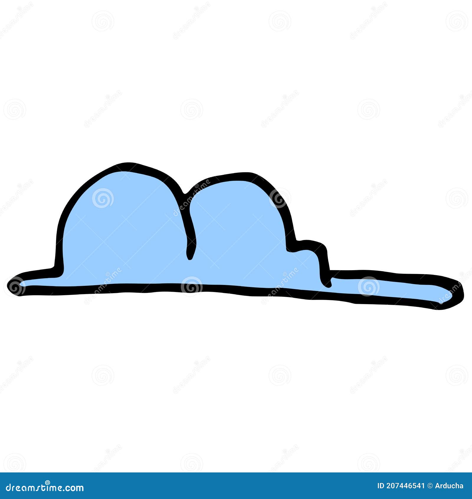 Blue Cloud Drawing of a Doodle Stock Vector - Illustration of blue ...
