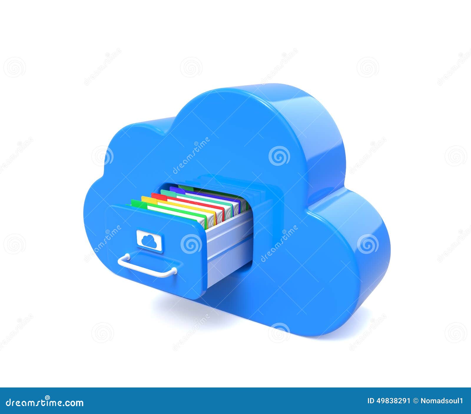 Blue cloud for files stock illustration. Illustration of computing ...
