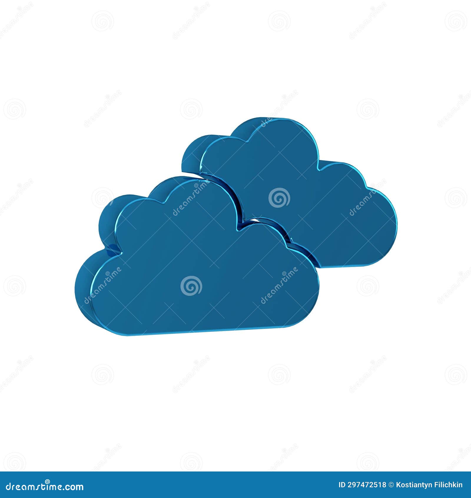 Blue Cloud Icon Isolated on Transparent Background. Stock Illustration ...