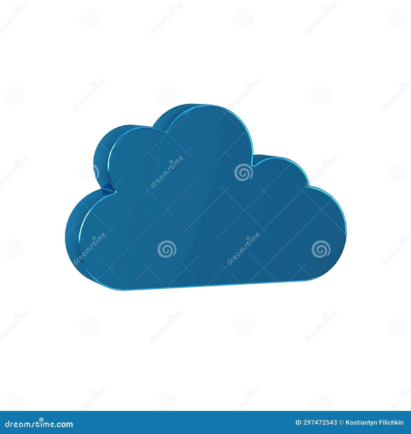 Blue Cloud Icon Isolated on Transparent Background. Stock Illustration ...