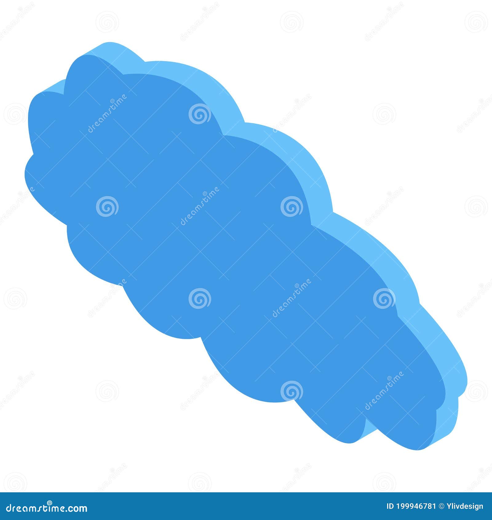 Blue Cloud Icon, Isometric Style Stock Vector - Illustration of ...