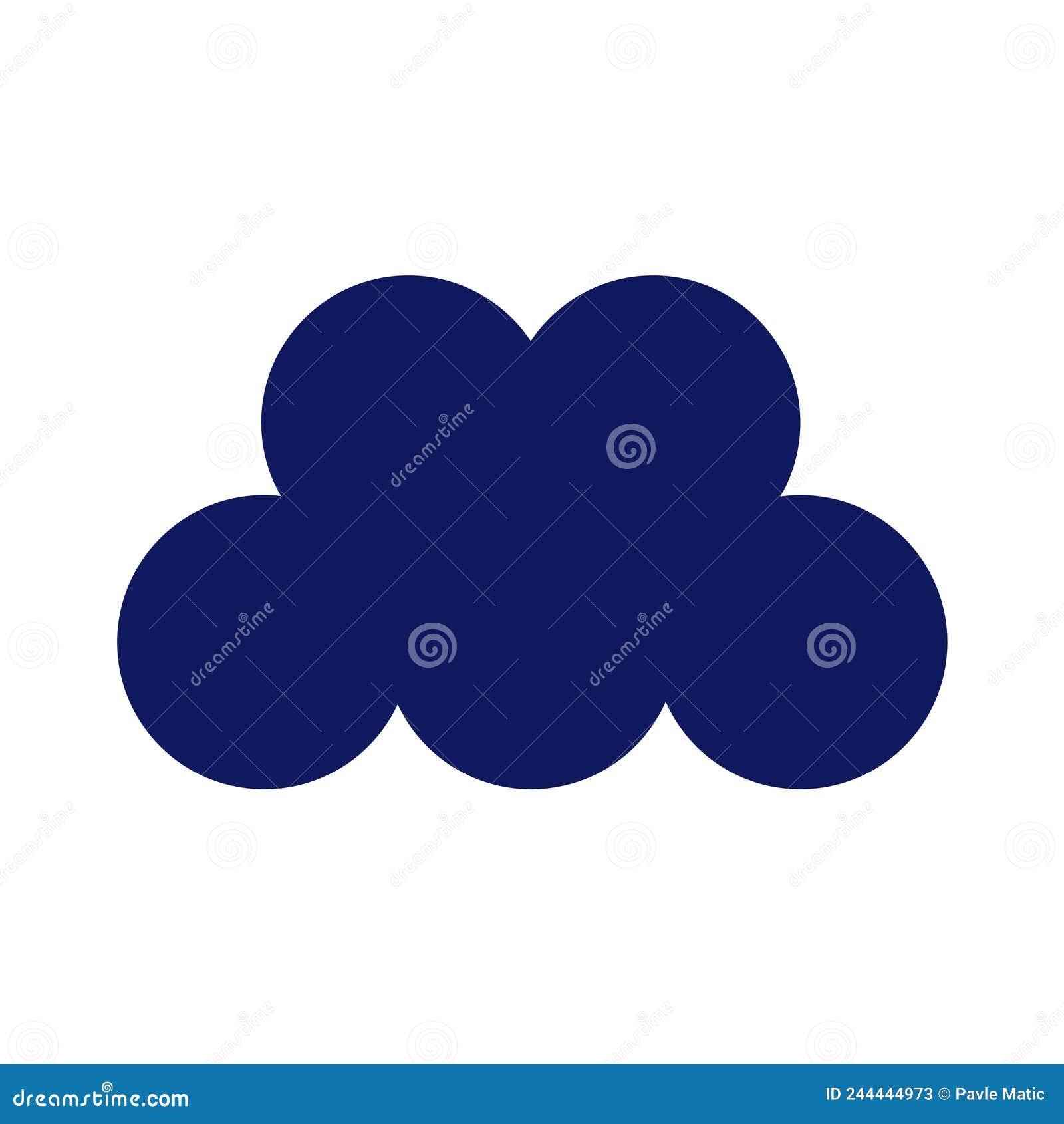 Blue cloud icon on white stock vector. Illustration of spirals - 244444973
