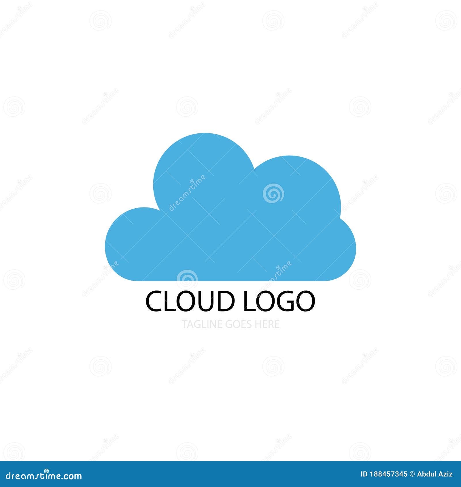 Blue Cloud Illustration Logo Vector Stock Vector - Illustration of ...