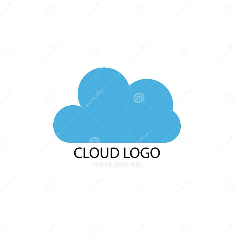 Blue Cloud Illustration Logo Vector Stock Vector - Illustration of ...