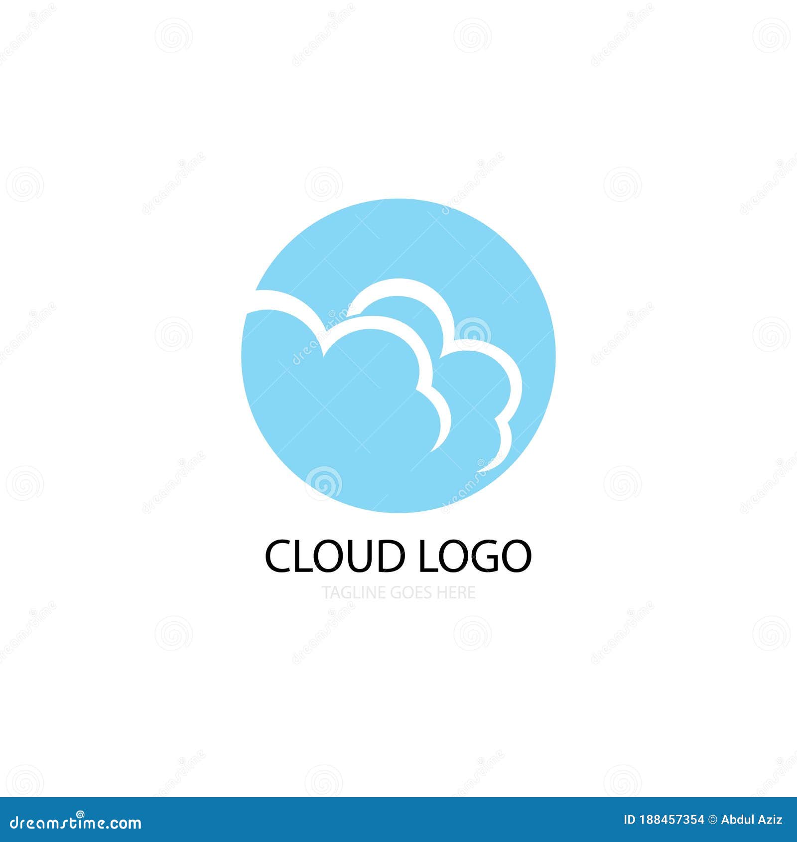 Blue Cloud Illustration Logo Vector Stock Vector - Illustration of ...