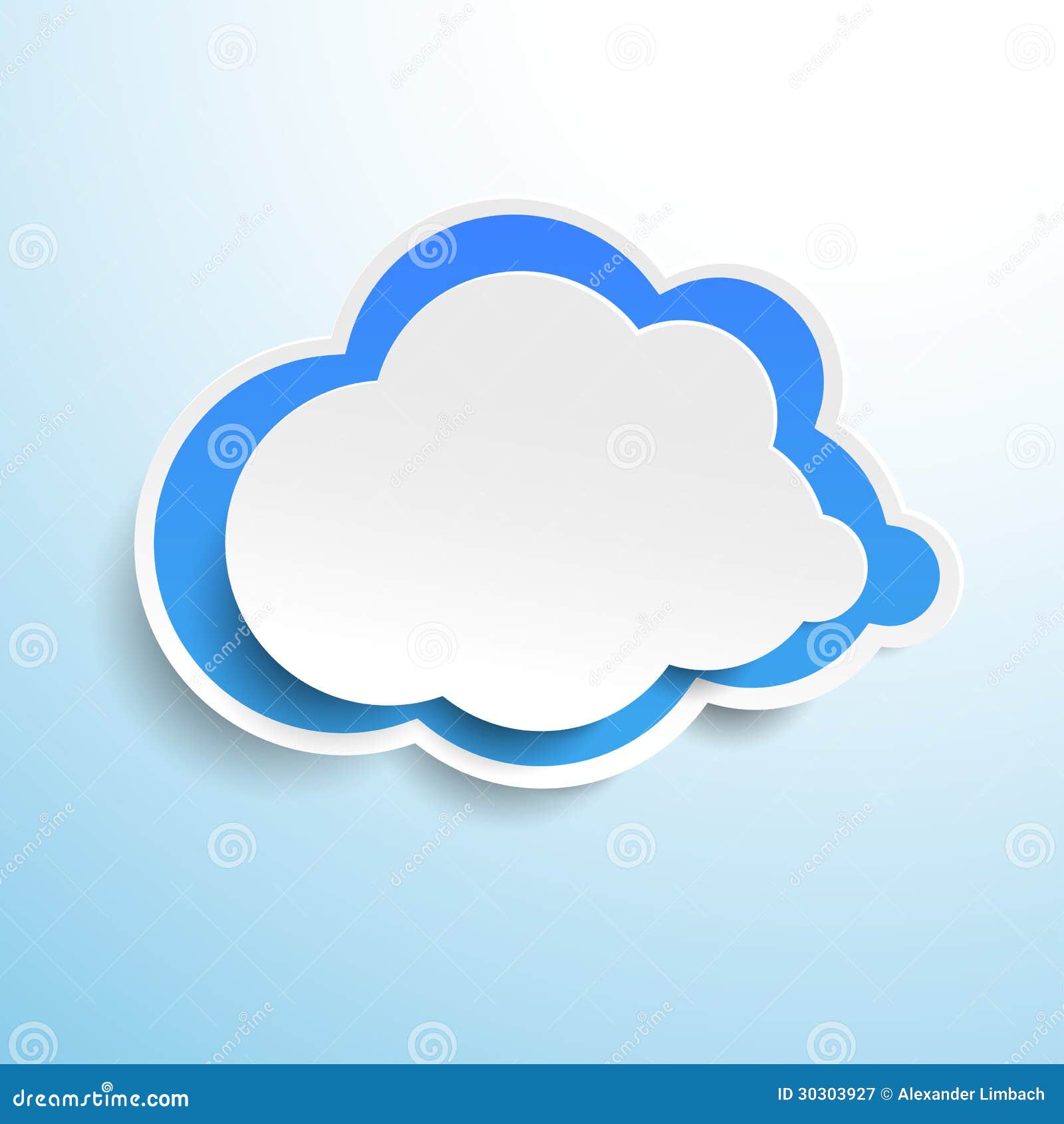 Blue Cloud Label stock vector. Illustration of infographic - 30303927