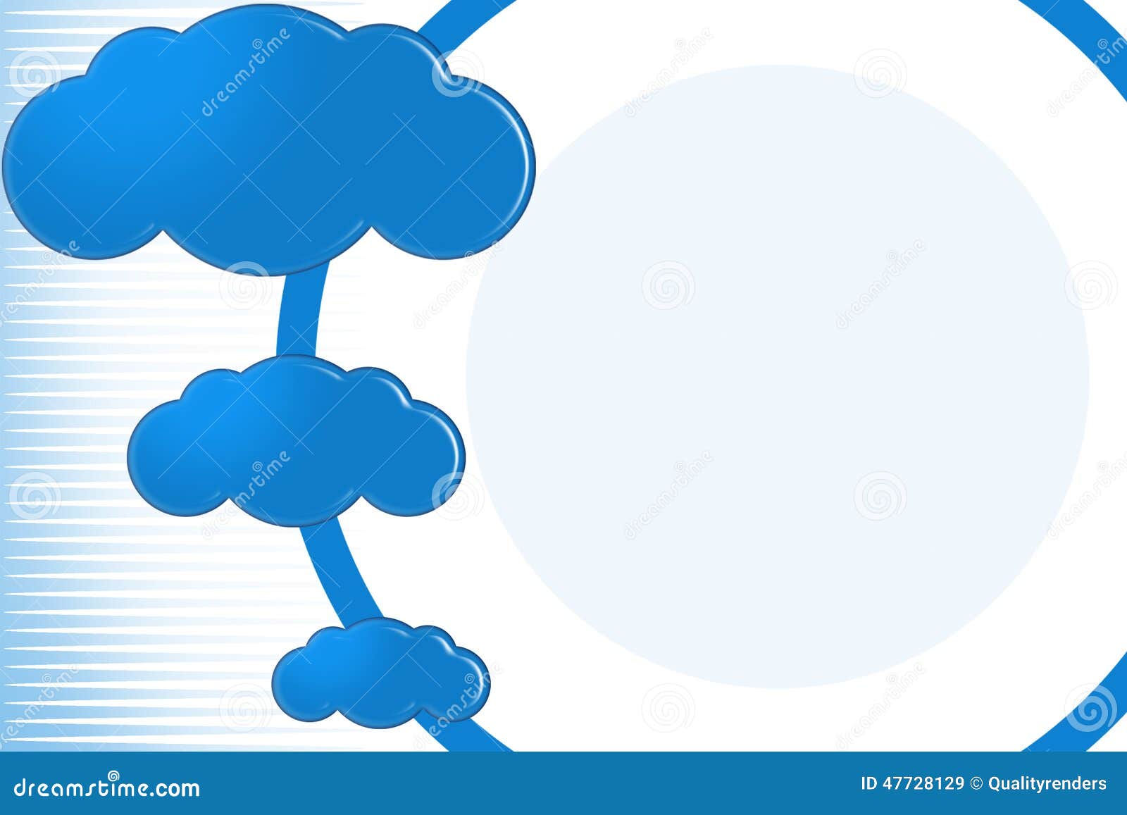 Blue Cloud Left Side, Abstrack Background Stock Illustration ...