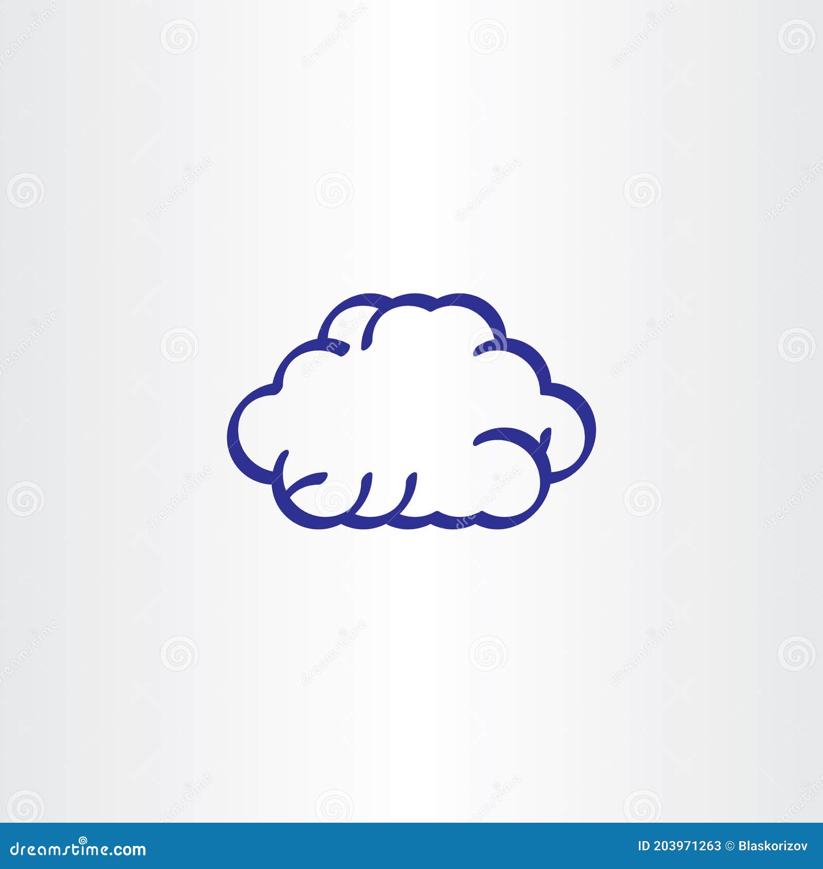 Blue Cloud Line Icon Symbol Design Element Sign Stock Vector ...