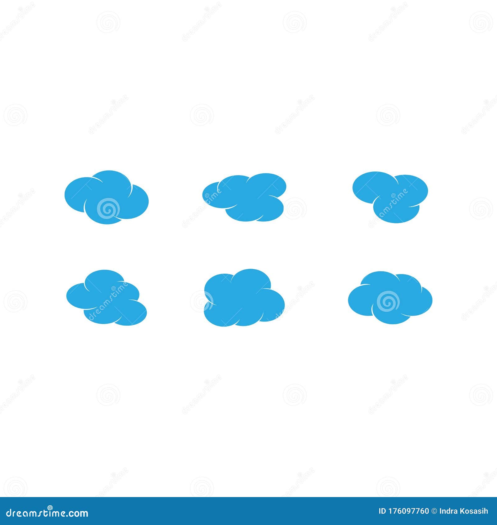 Blue Cloud Logo Vector Icon Design Stock Vector - Illustration of stars ...