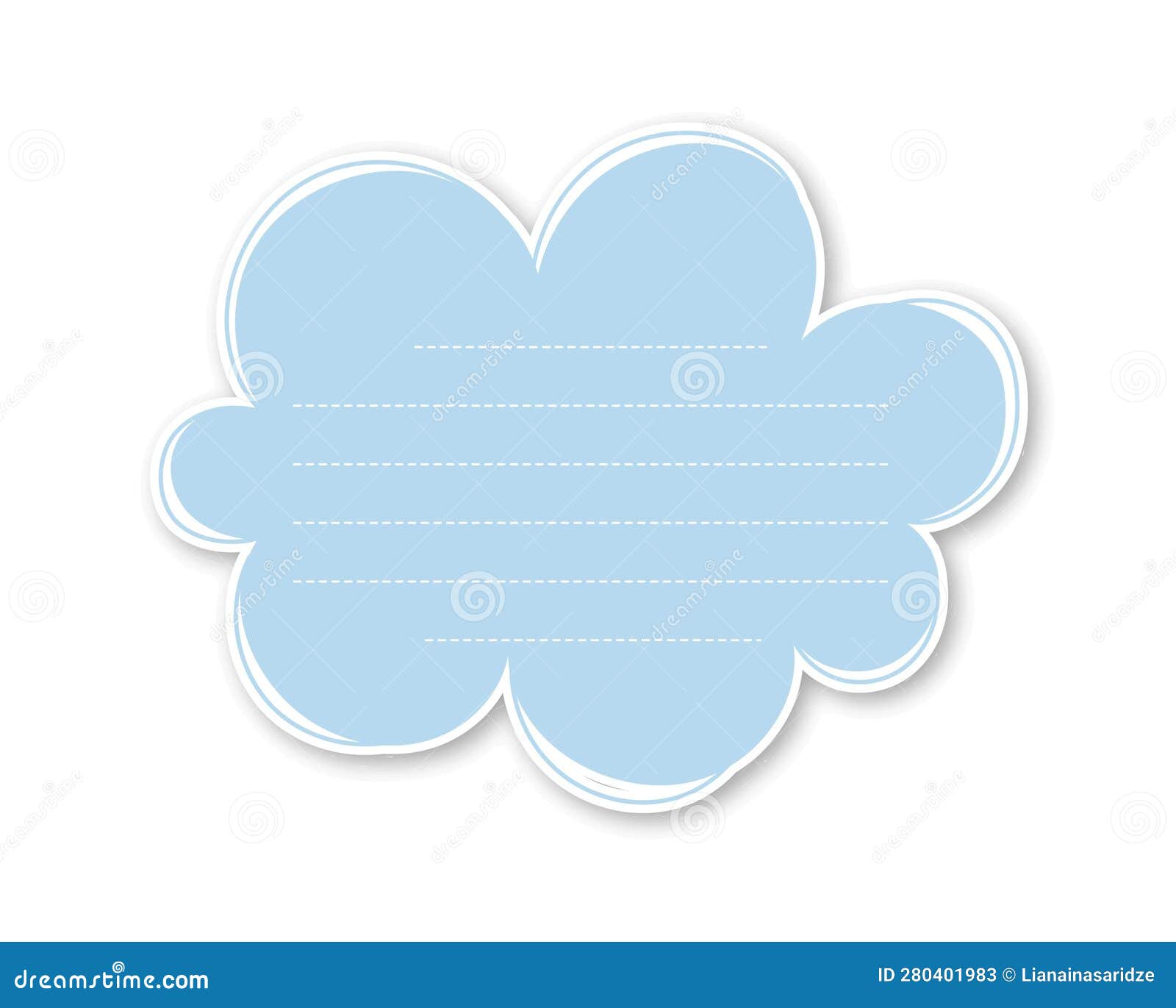 Blue Cloud for Notes Concept Stock Vector - Illustration of memo ...
