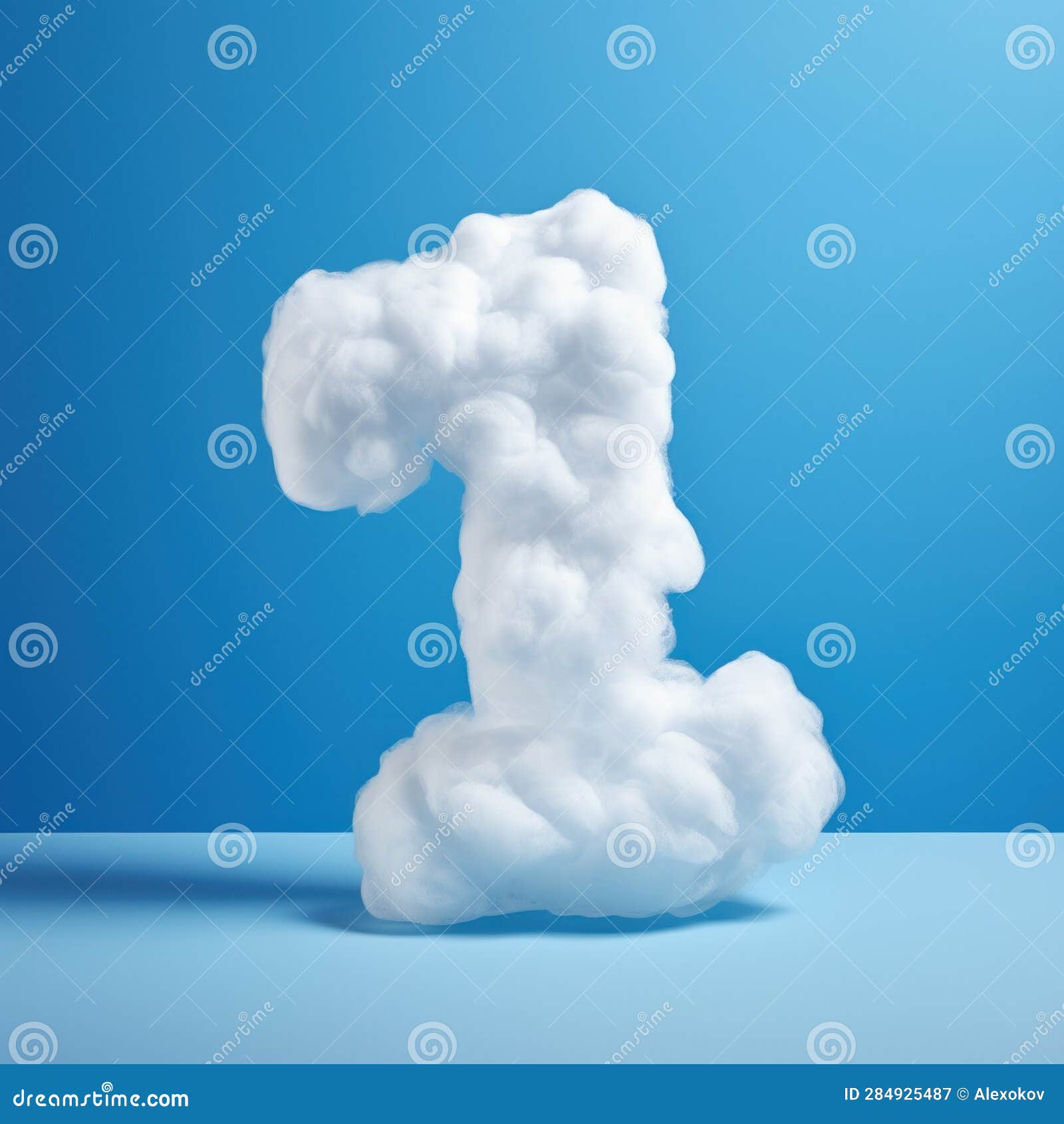 Blue Cloud Number Floating on Blue Background AI Generated Stock ...