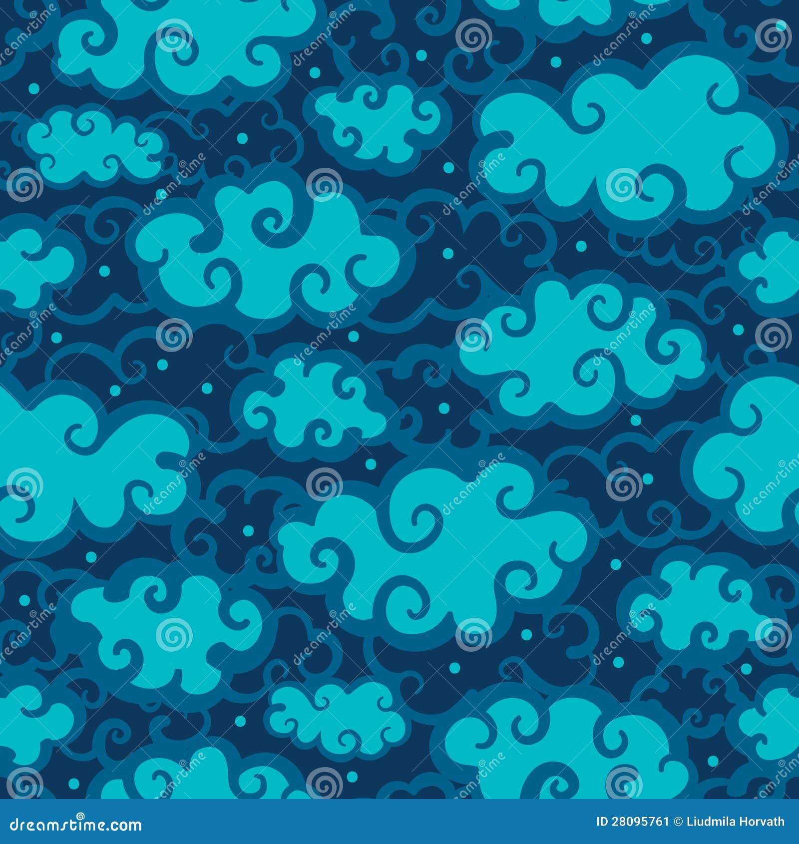 Blue cloud pattern stock vector. Illustration of ornament - 28095761