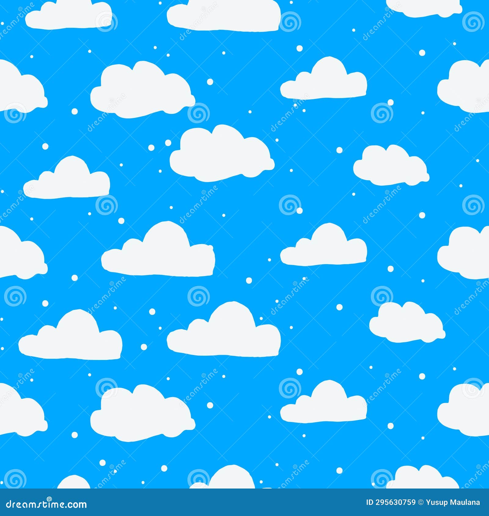 White Cloud Pattern on Blue Background Stock Illustration ...