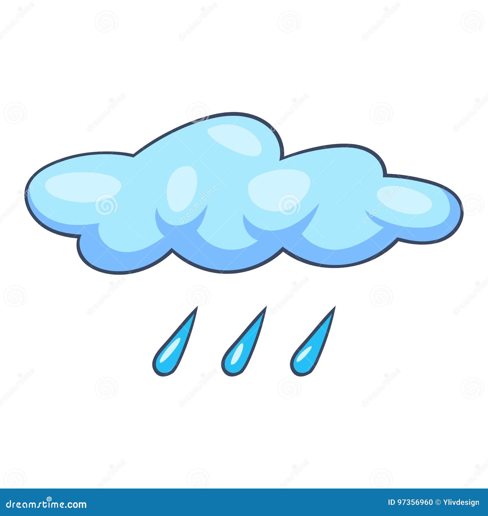 Blue Cloud Rain Icon, Cartoon Style Stock Vector - Illustration of icon ...