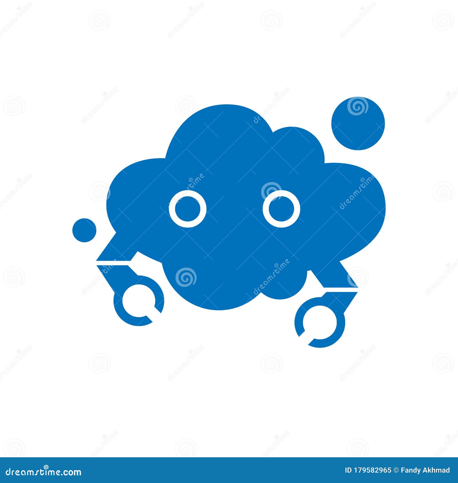 Blue Cloud Robot Logo Design Vector Creative Illustration Concept Stock ...