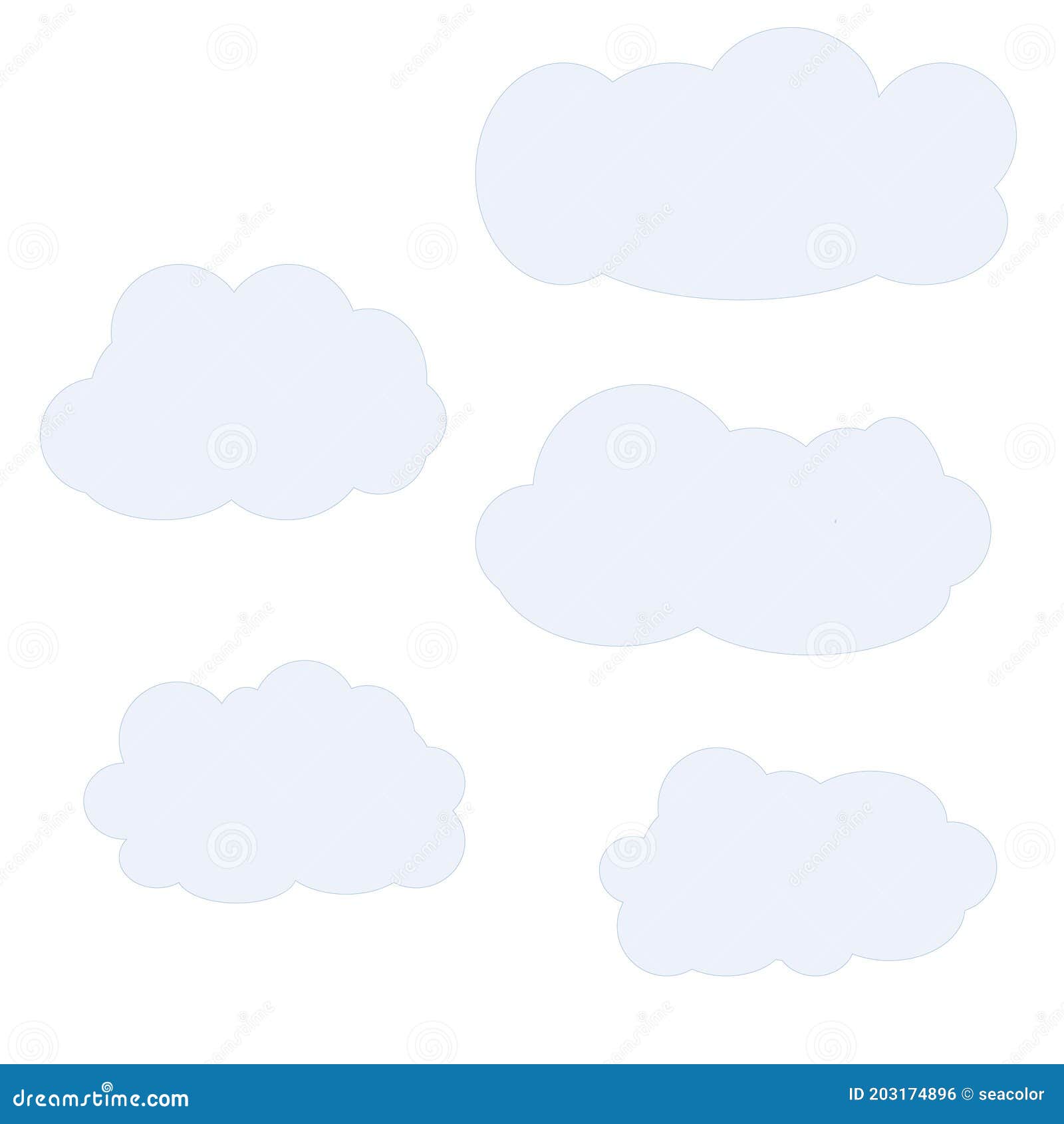 Soft blue cloud icon stock vector. Illustration of brand - 203174896