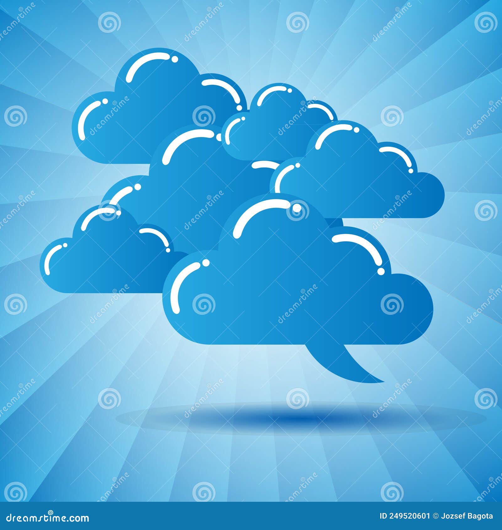 Blue Cloud Speech Bubble Concept Stock Vector - Illustration of ...