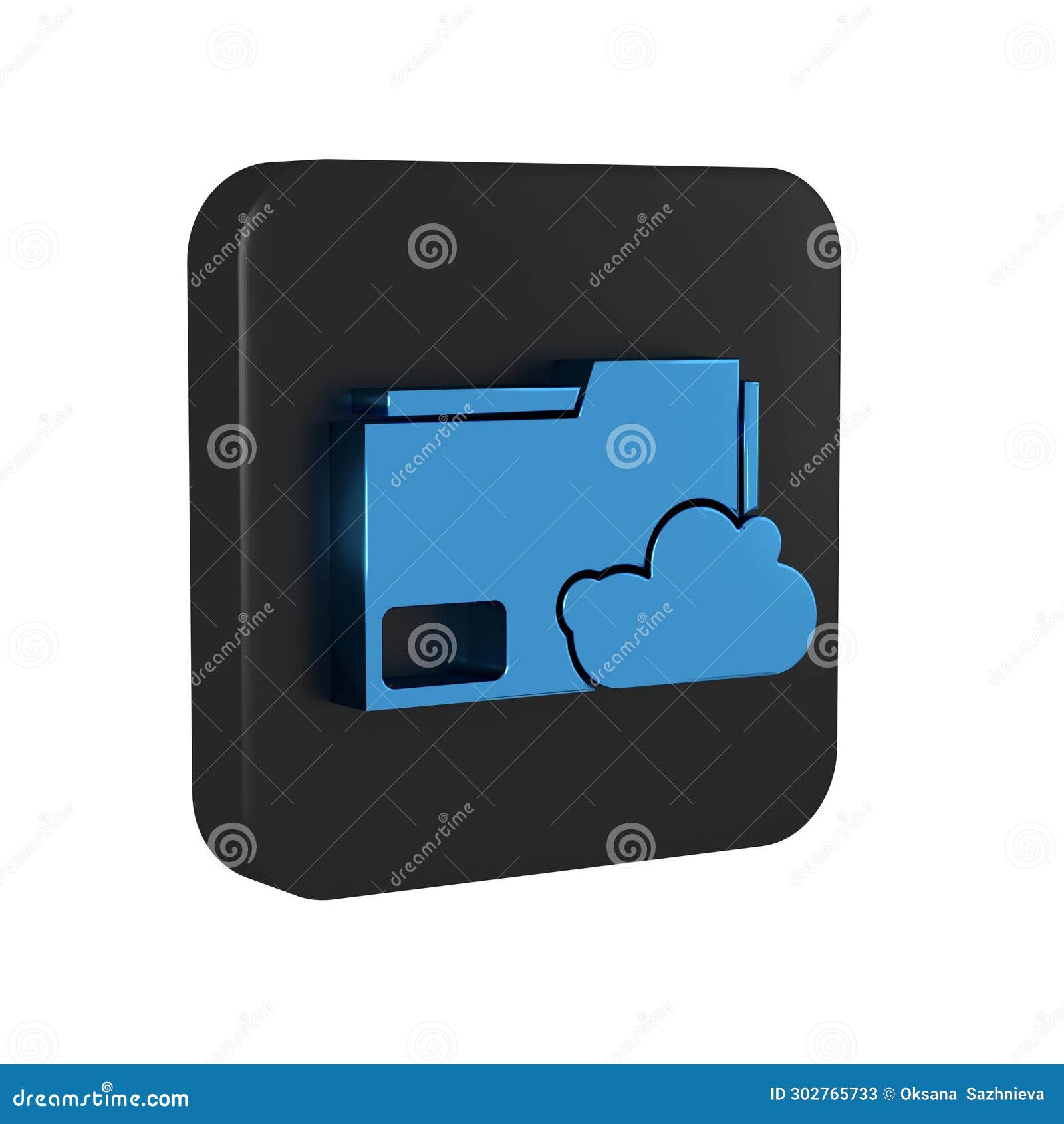 Blue Cloud Storage Text Document Folder Icon Isolated on Transparent ...