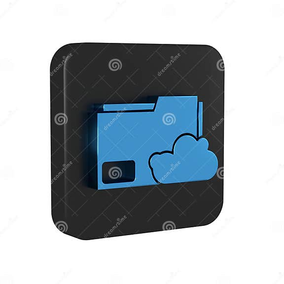 Blue Cloud Storage Text Document Folder Icon Isolated on Transparent ...