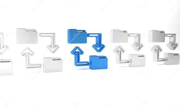 Blue Cloud Storage Text Document Folder Icon Isolated on White ...