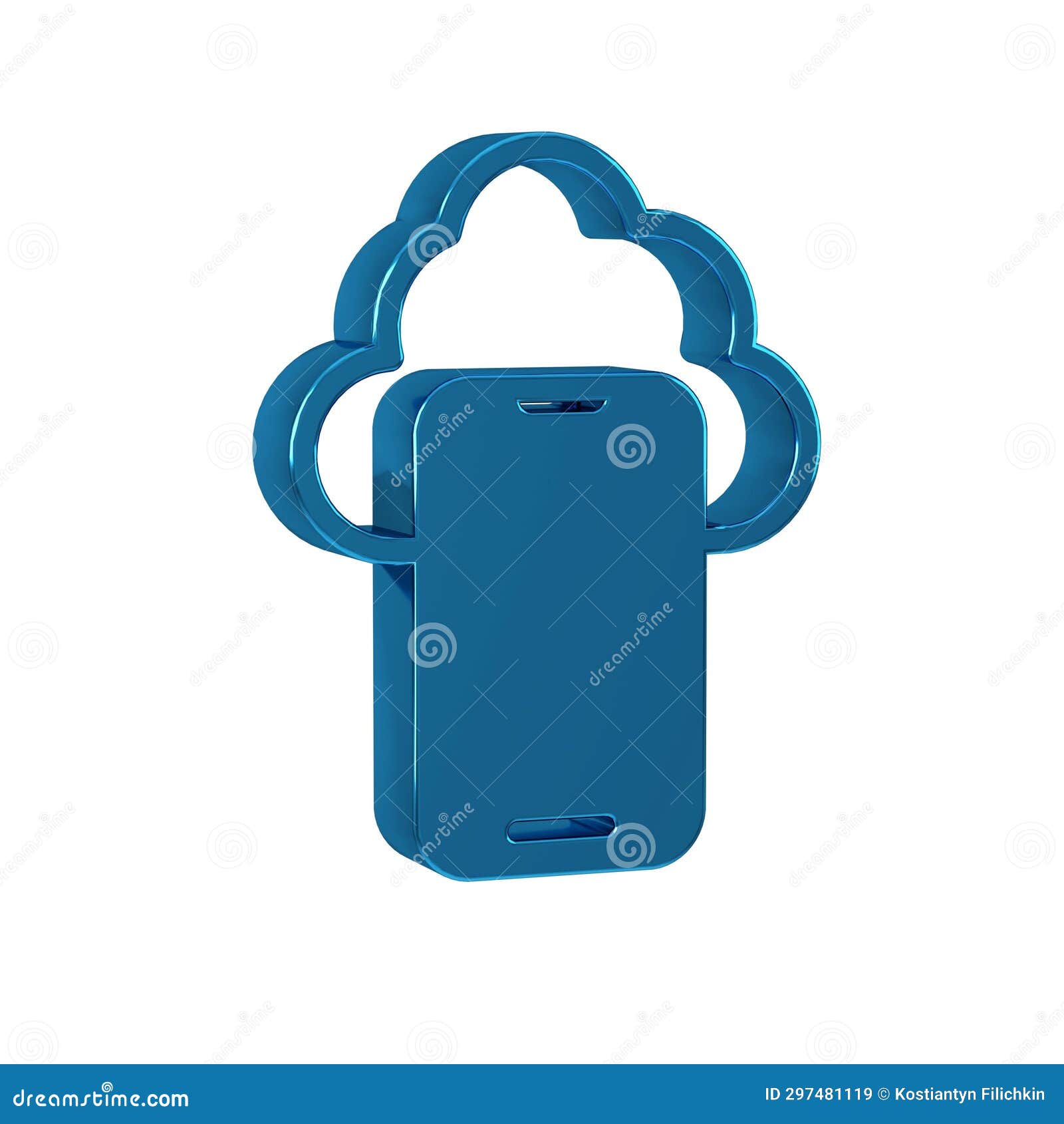Blue Cloud Technology Data Transfer and Storage Icon Isolated on Transparent Background. Stock ...