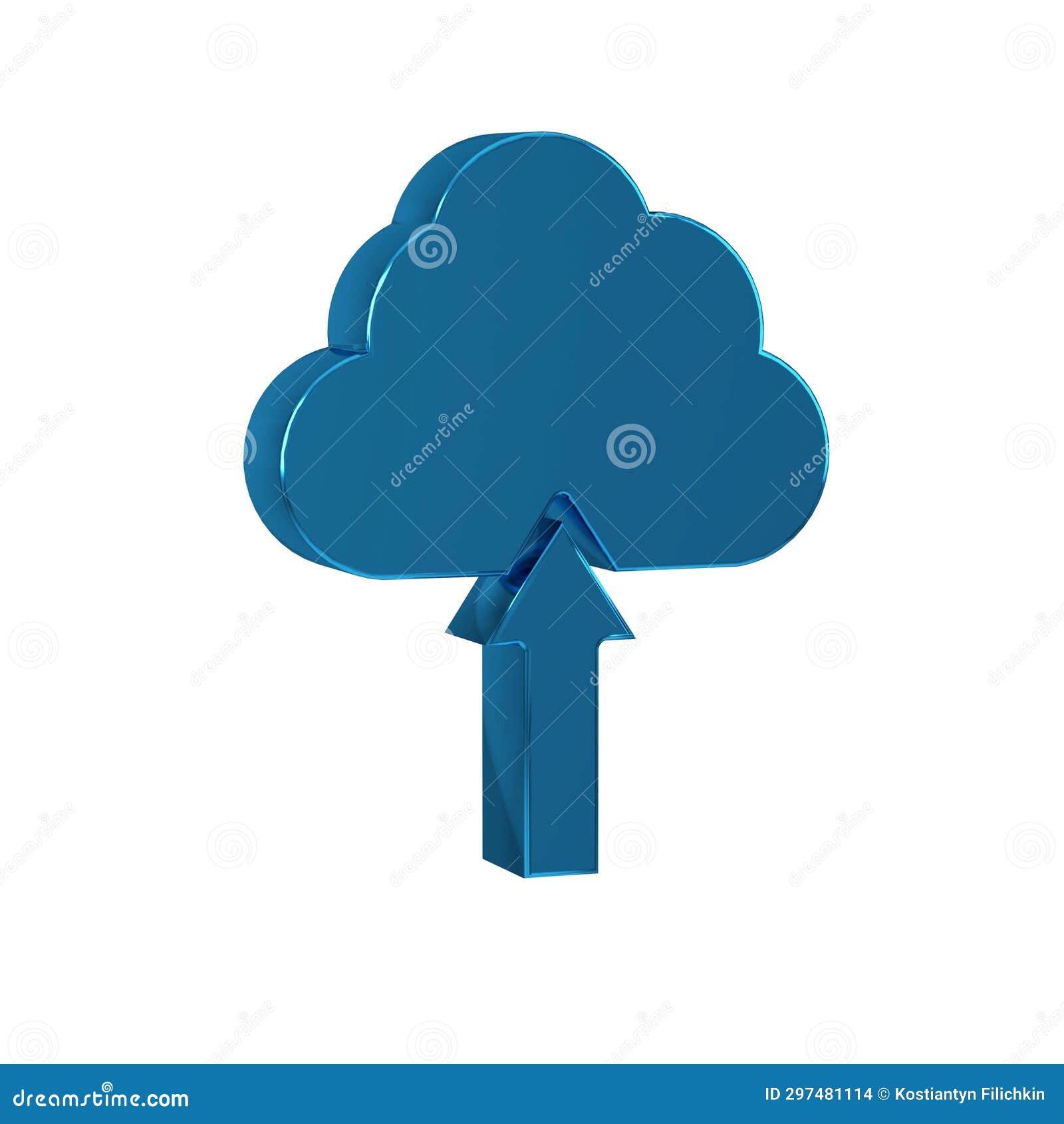 Blue Cloud Upload Icon Isolated on Transparent Background. Stock ...