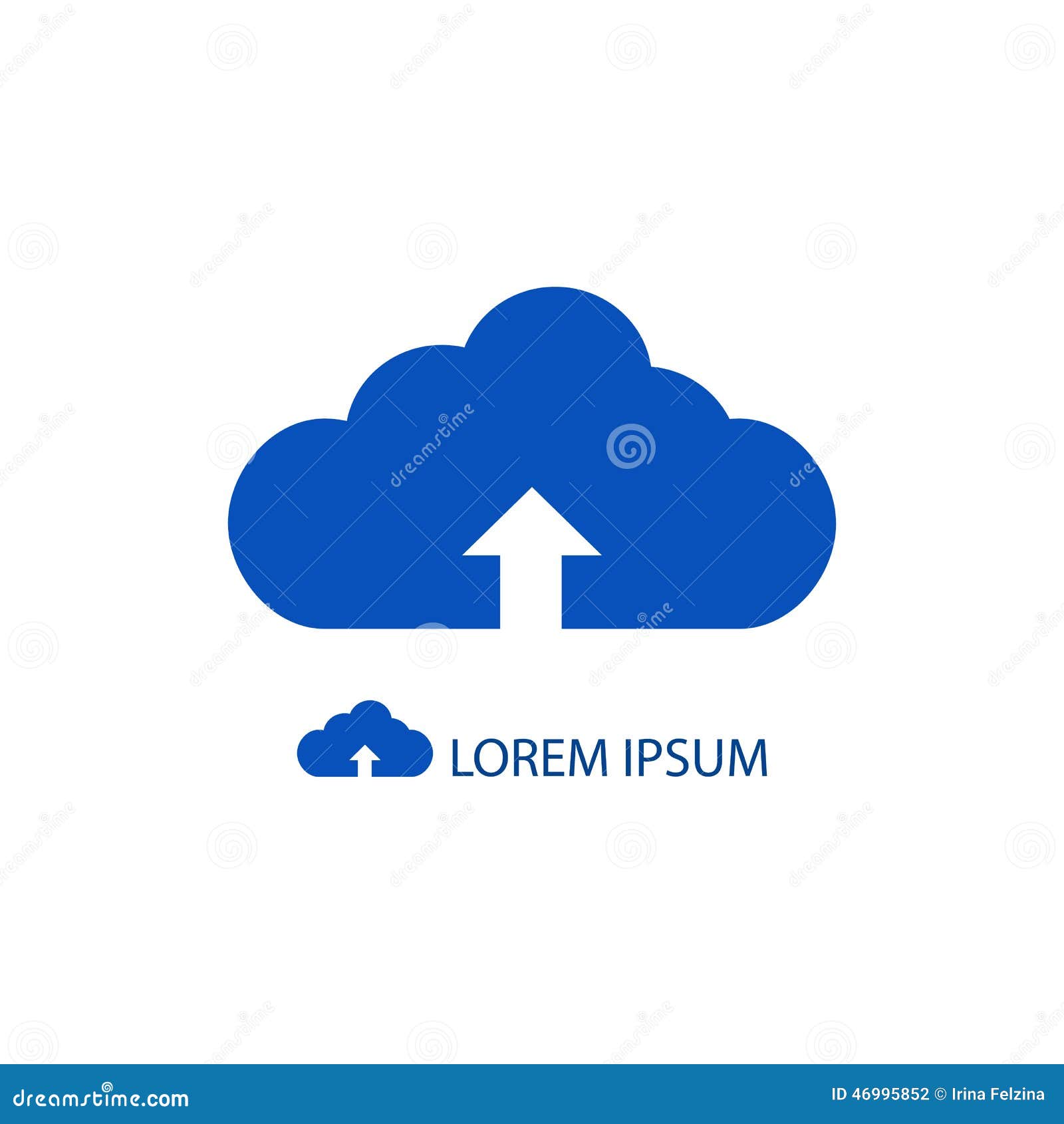 Blue Cloud with Uploading Sign As Logo Stock Vector - Illustration of ...