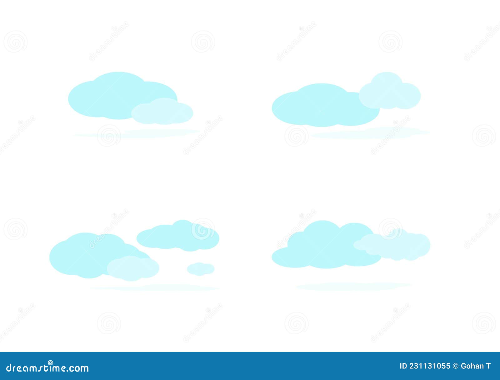 Blue Cloud Vector Isolated on White Background Ep163 Stock Vector ...