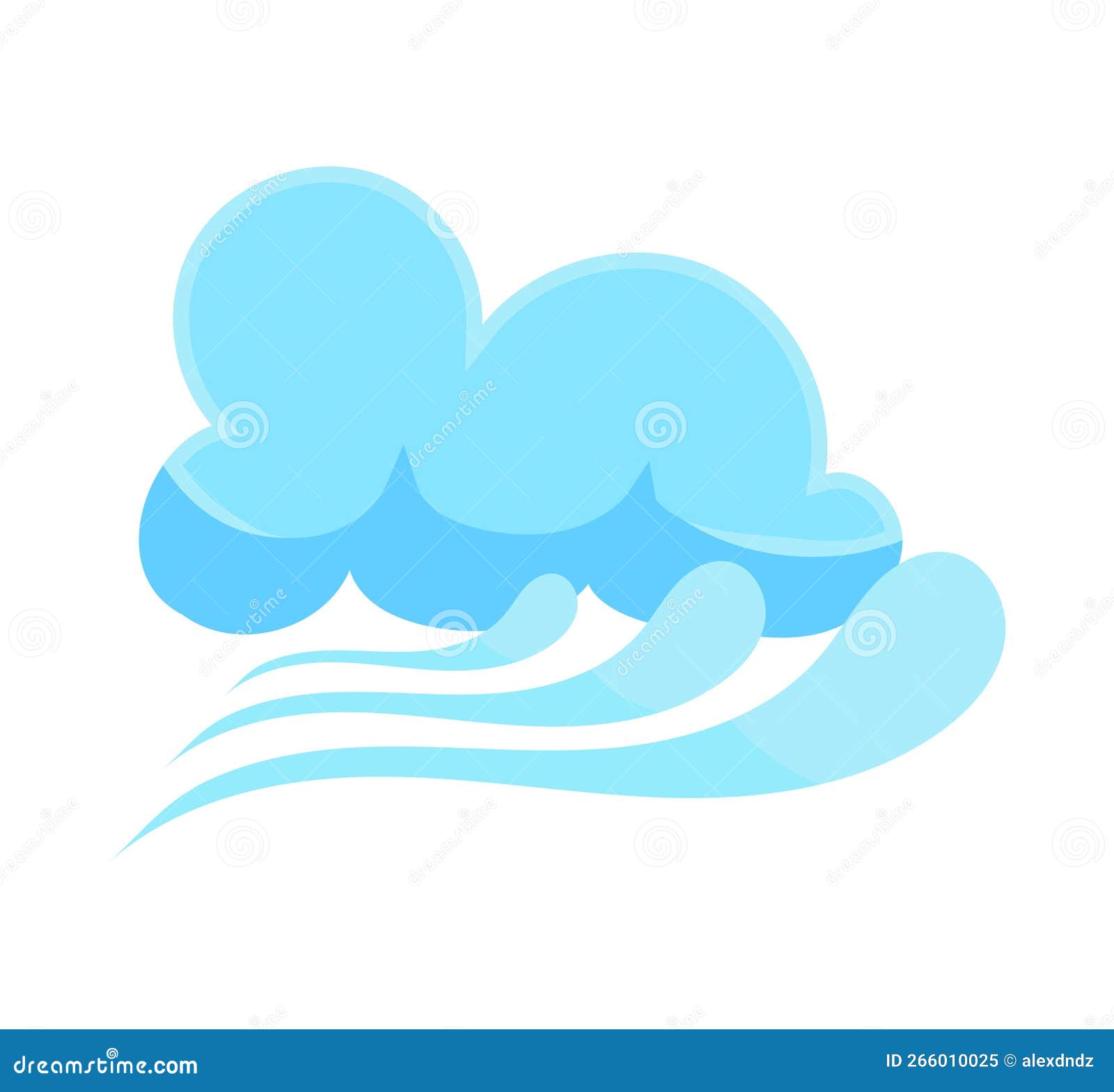 Blue Clouds and Blowing Wind Symbol. Weather Forecast Element Stock ...