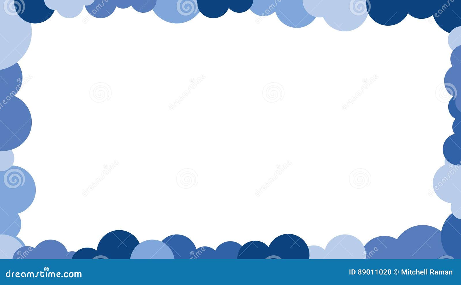 Blue Clouds Border Design Picture Frame Outline Vector Stock Vector ...