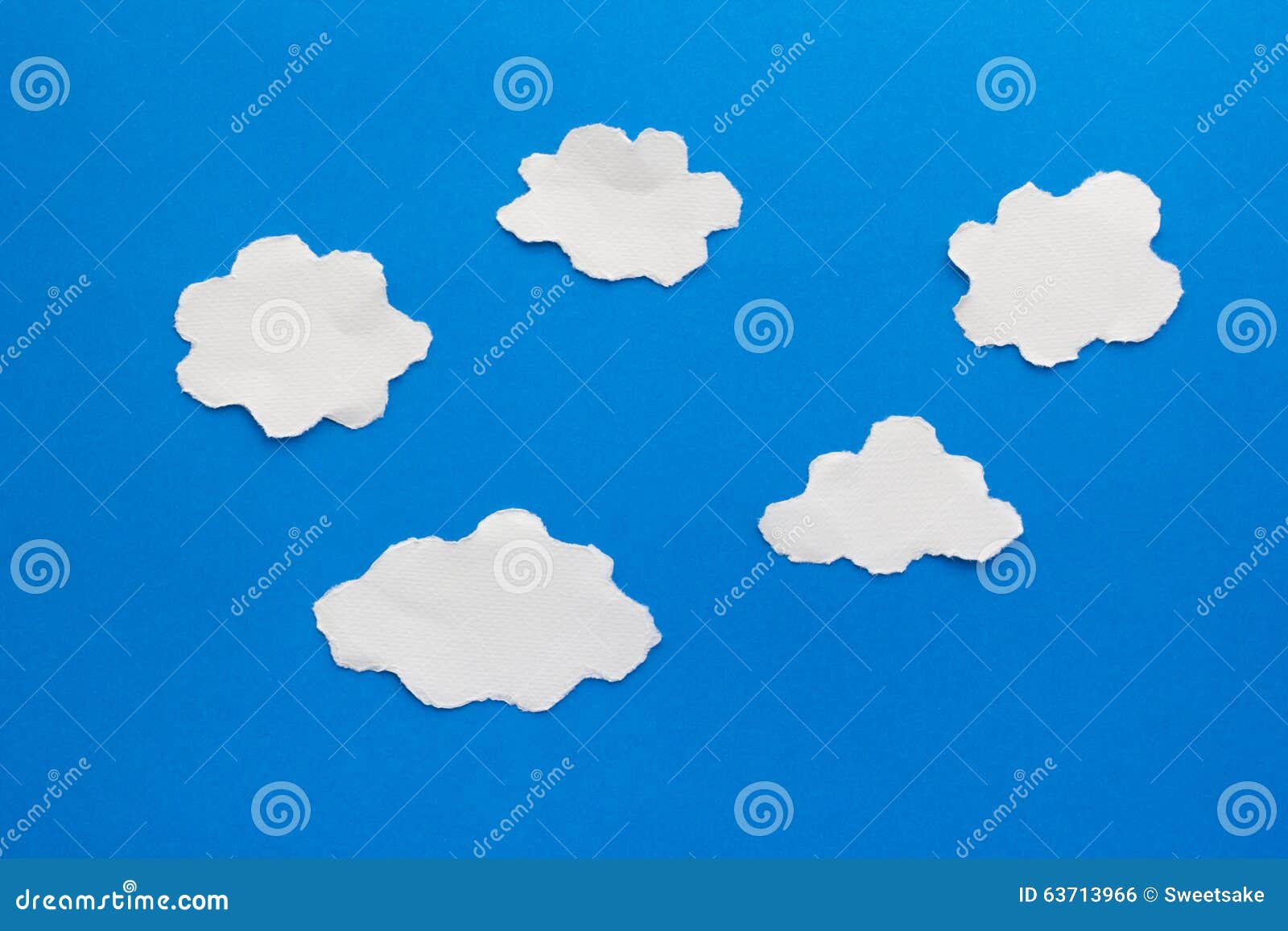Blue Clouds Paper Craft Artwork Stock Photo - Image of craft, graphic ...