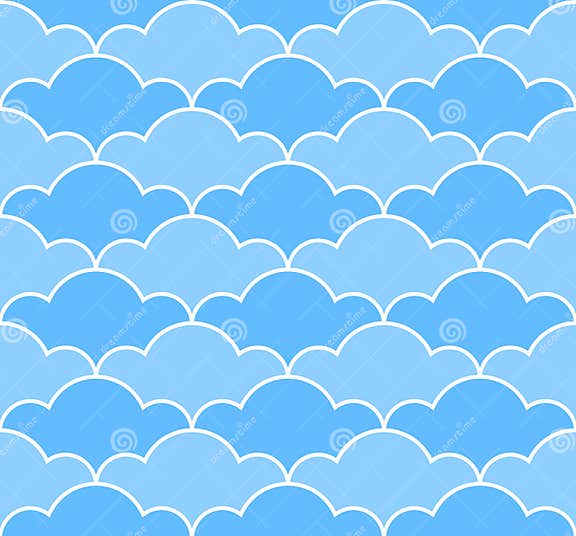 Blue Clouds Seamless Pattern Stock Vector - Illustration of cyclone ...