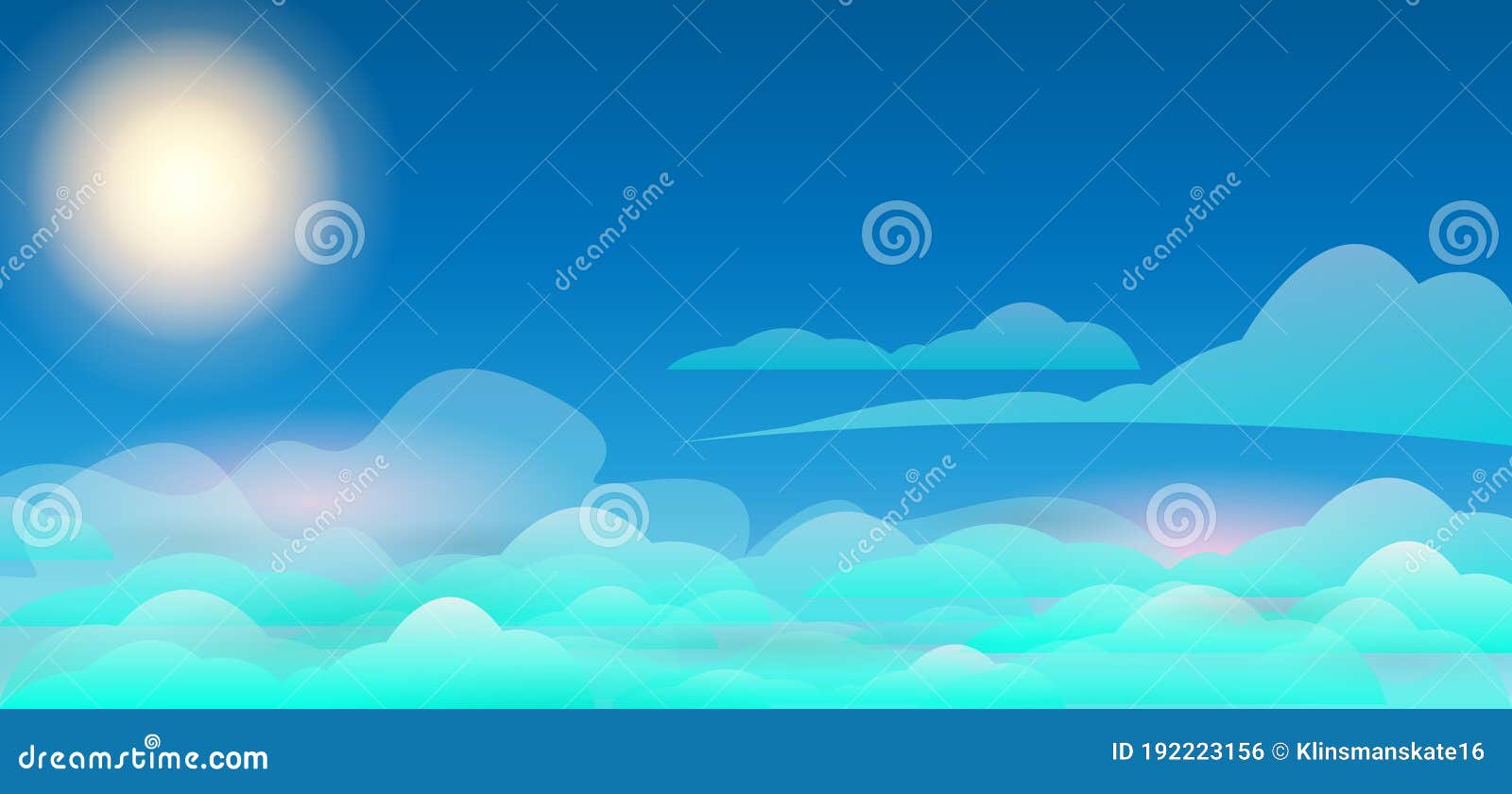 Blue Clouds Sky Design Background Template Vector Stock Illustration ...