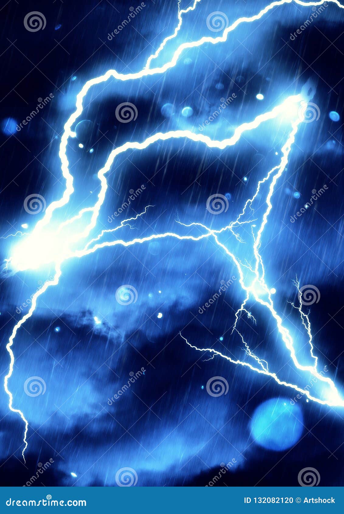 Blue clouds thunderstorm stock illustration. Illustration of weather ...
