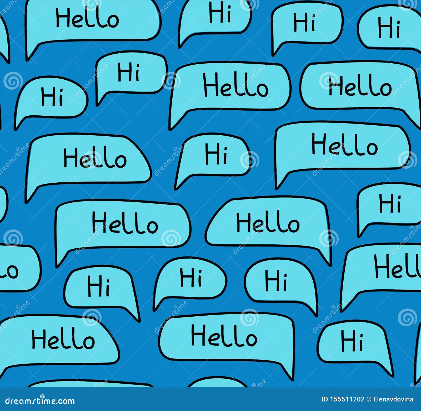 Hello, English, Seamless Pattern, Blue, Color, Vector Stock Vector ...