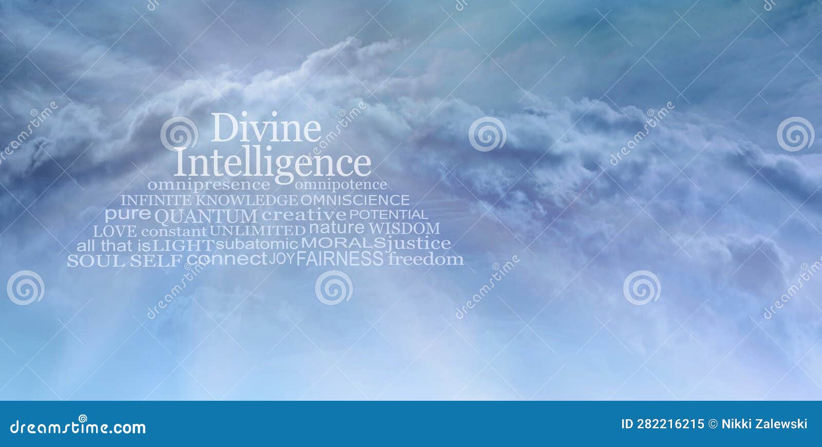 Divine Intelligence Sky Word Cloud Wall Art Stock Image - Image of ...