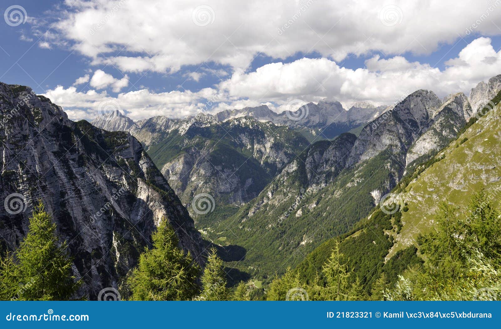 Blue and Cloudy Sky Above Slovenian Alps Stock Image - Image of cloud ...