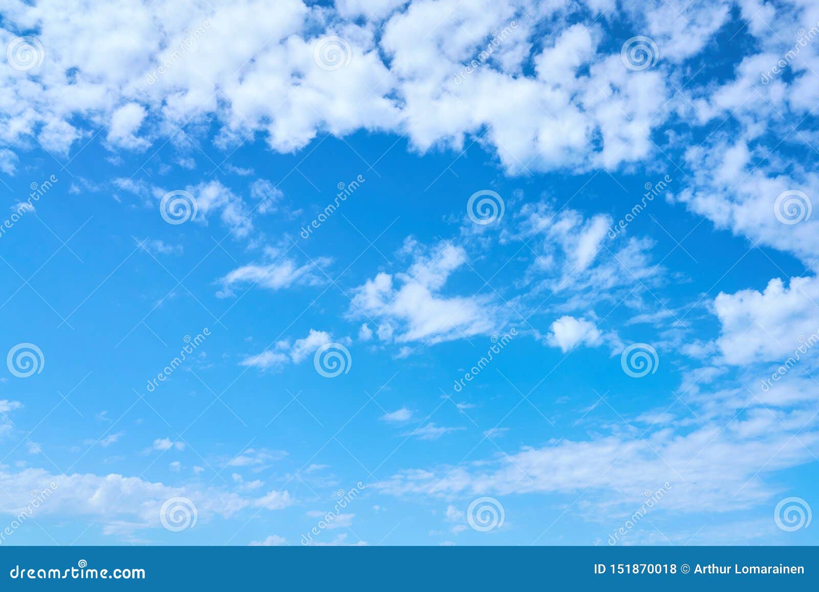 Blue Cloudy Sky Background Texture. Stock Photo - Image of cloudy ...
