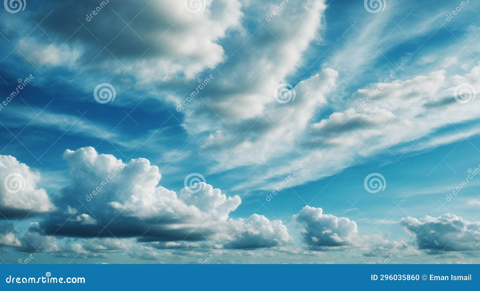 Blue Cloudy Sky Banner Background Stock Photo - Image of cloudy, sunlight: 296035860