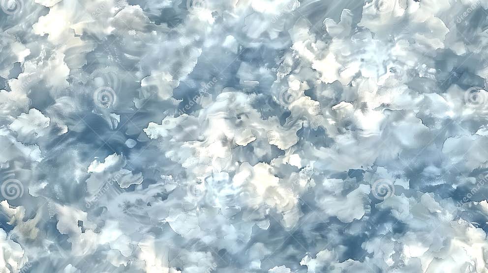 Blue Cloudy Sky Pattern with Wispy, Layered Clouds â€“ Impres Stock ...