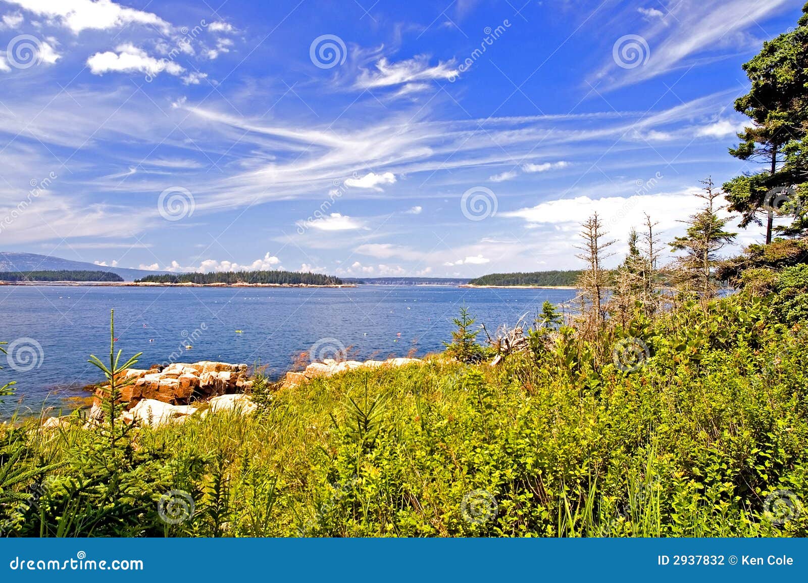 Blue coastline of Maine stock photo. Image of shoreline - 2937832