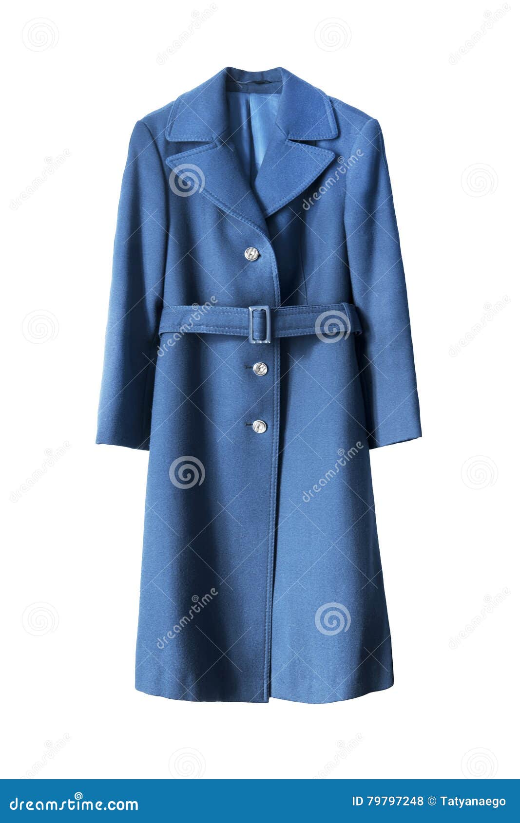 Blue coat isolated stock photo. Image of clothes, fashionable - 79797248