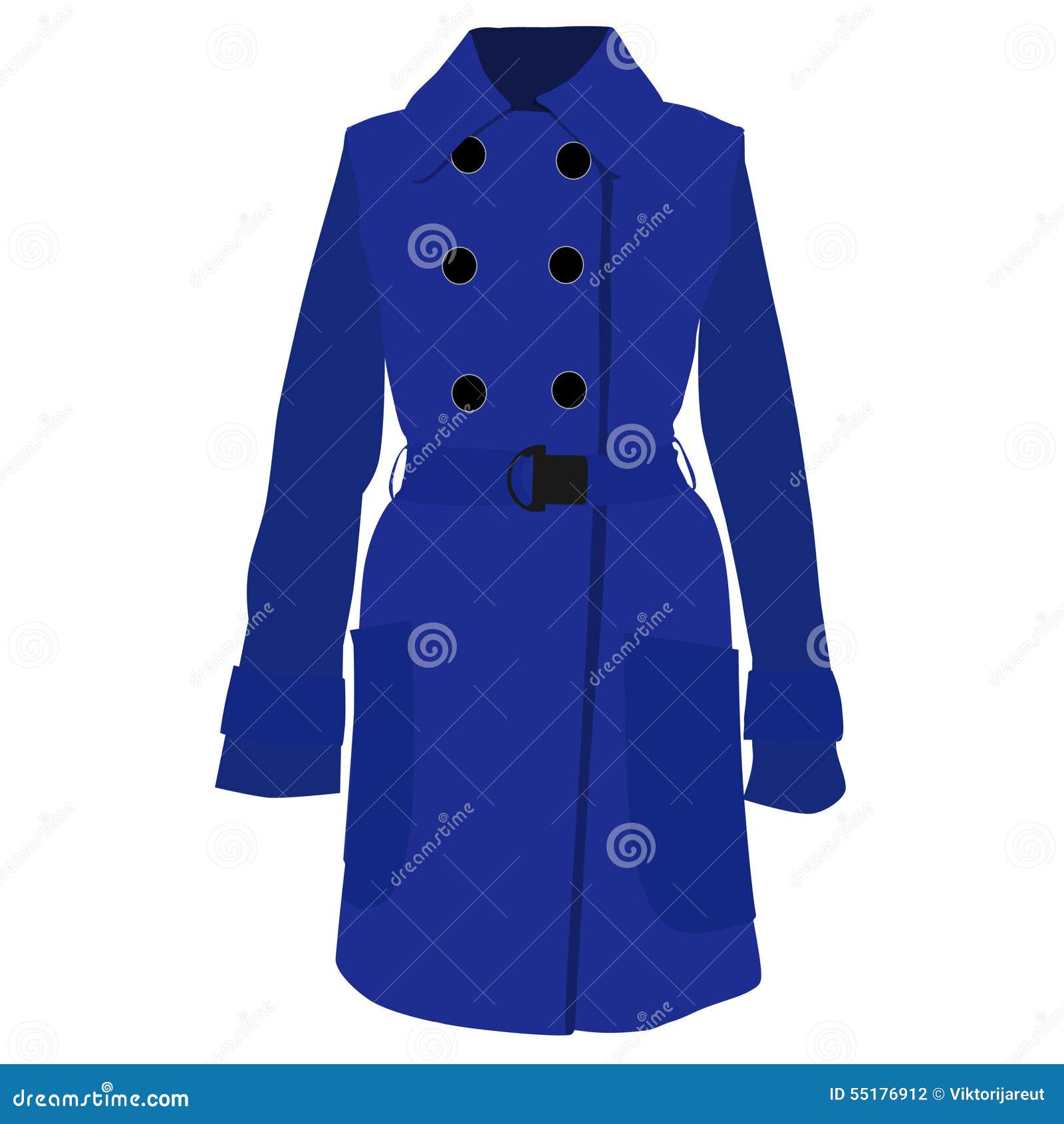 Blue coat stock vector. Illustration of sign, lifestyle - 55176912