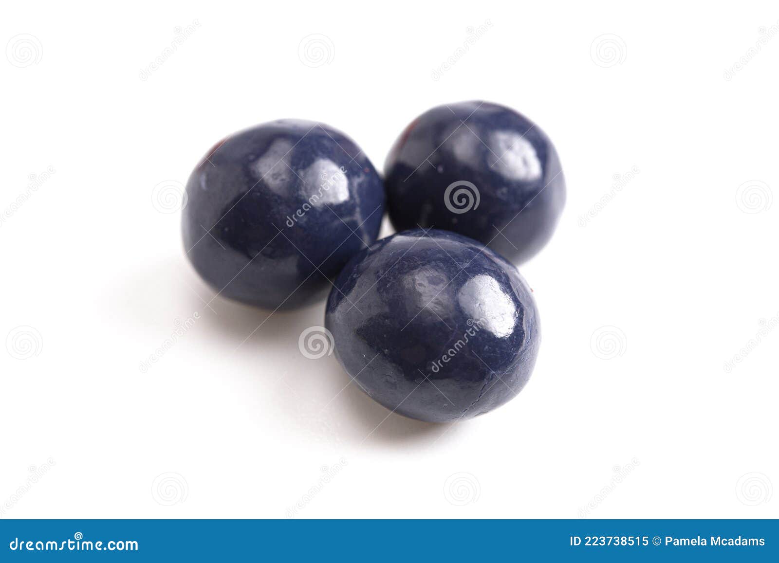 Blue Coated Chocolate Covered Dried Blueberry Isolated On A White ...